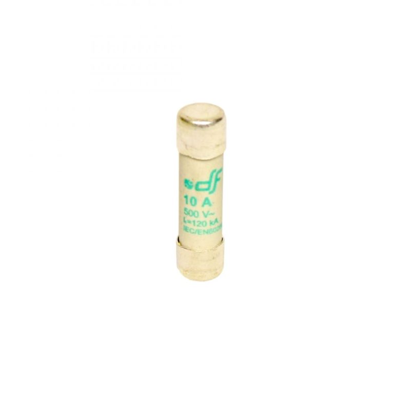 Fusible cartucho 10x38mm s/indicador aM 10A 500VAC 120kA - JElectric Perú
